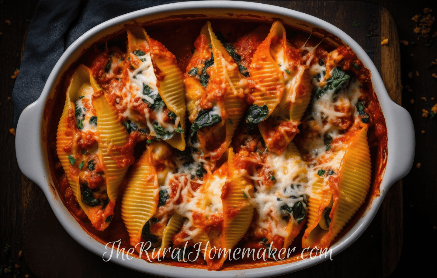 Savory Pumpkin & Spinach Stuffed Shells Recipe - The Rural Homemaker